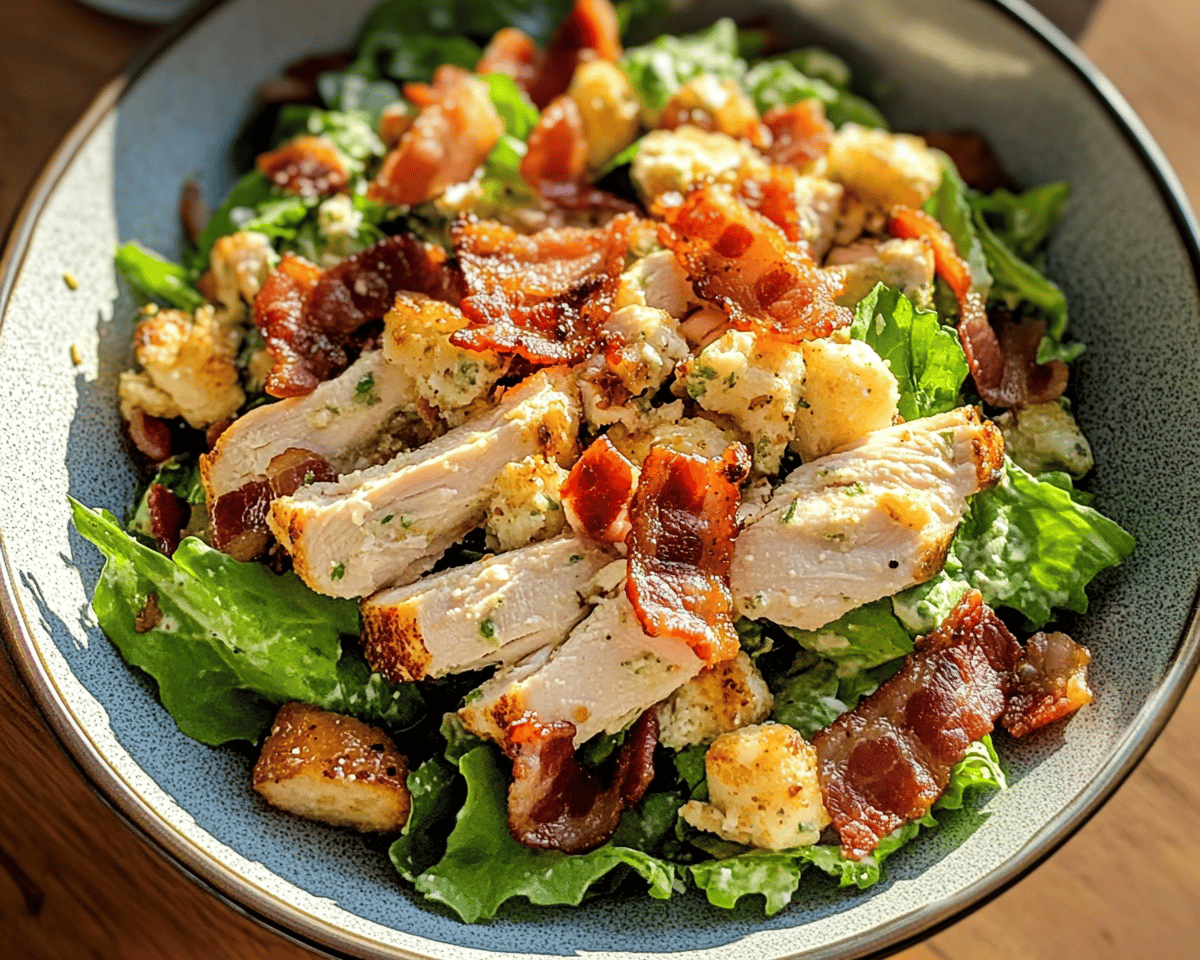 Chicken & Bacon Caesar Salad – Yummy Bric