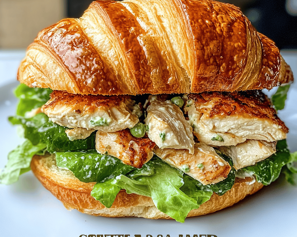 Delicious Croissant Chicken Caesar Salad Sandwich Recipe – Yummy Bric
