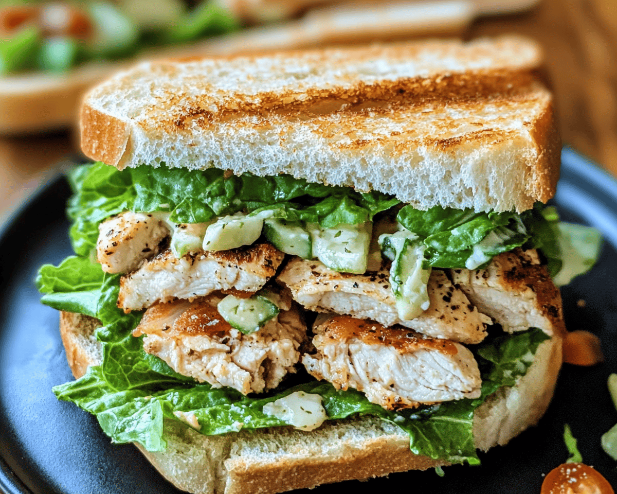 Garlic Bread Chicken Caesar Sandwich – Yummy Bric