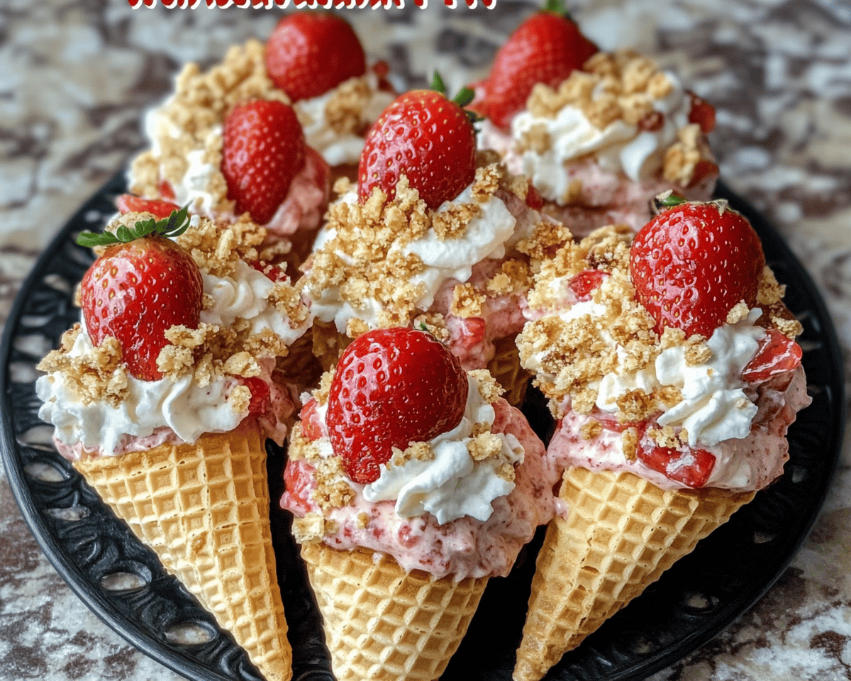 Strawberry Crunch Cheesecake Cones – Yummy Bric