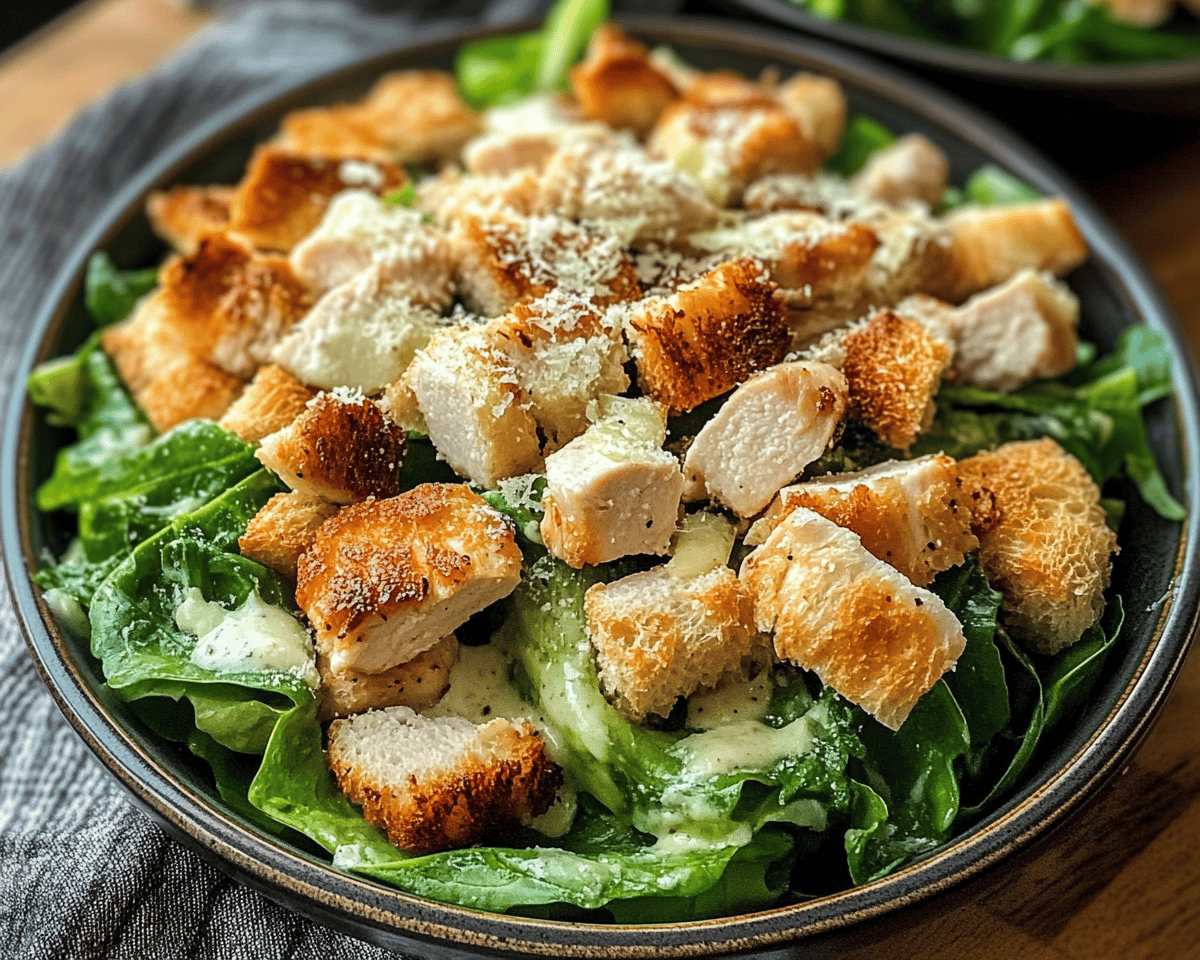 CHICKEN CAESAR SALAD WITH HOMEMADE CROUTONS – Yummy Bric