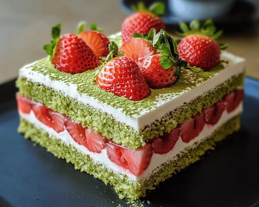 Strawberry Matcha Cake – Yummy Bric