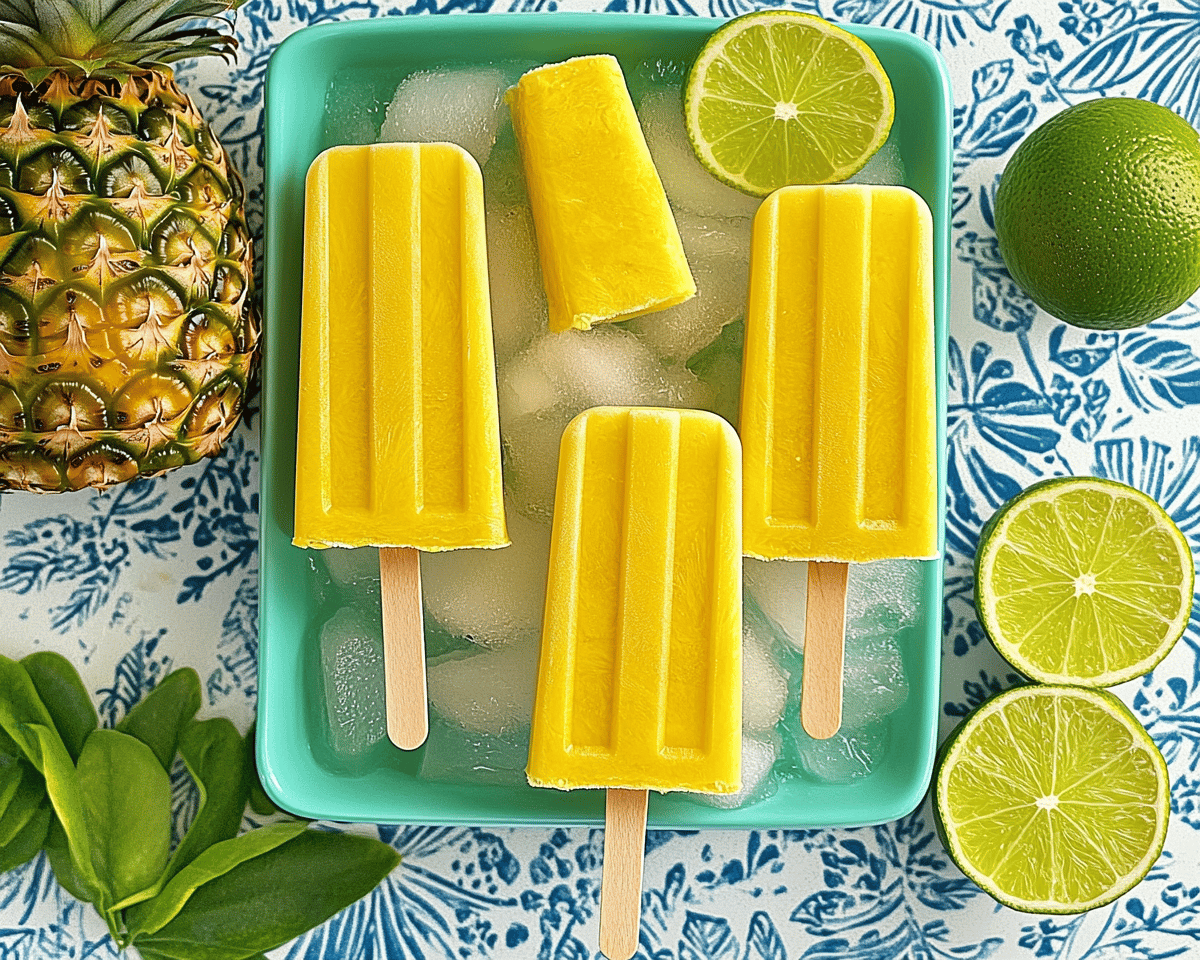Tropical Pineapple Lime Popsicles – Yummy Bric