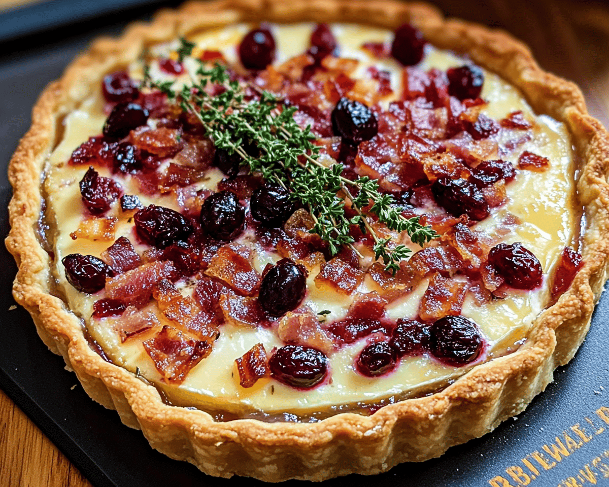 Cranberry Brie Tart with Pancetta & Thyme – Yummy Bric