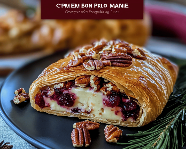Easy Cranberry Pecan Brie Wrapped in Puff Pastry – Yummy Bric