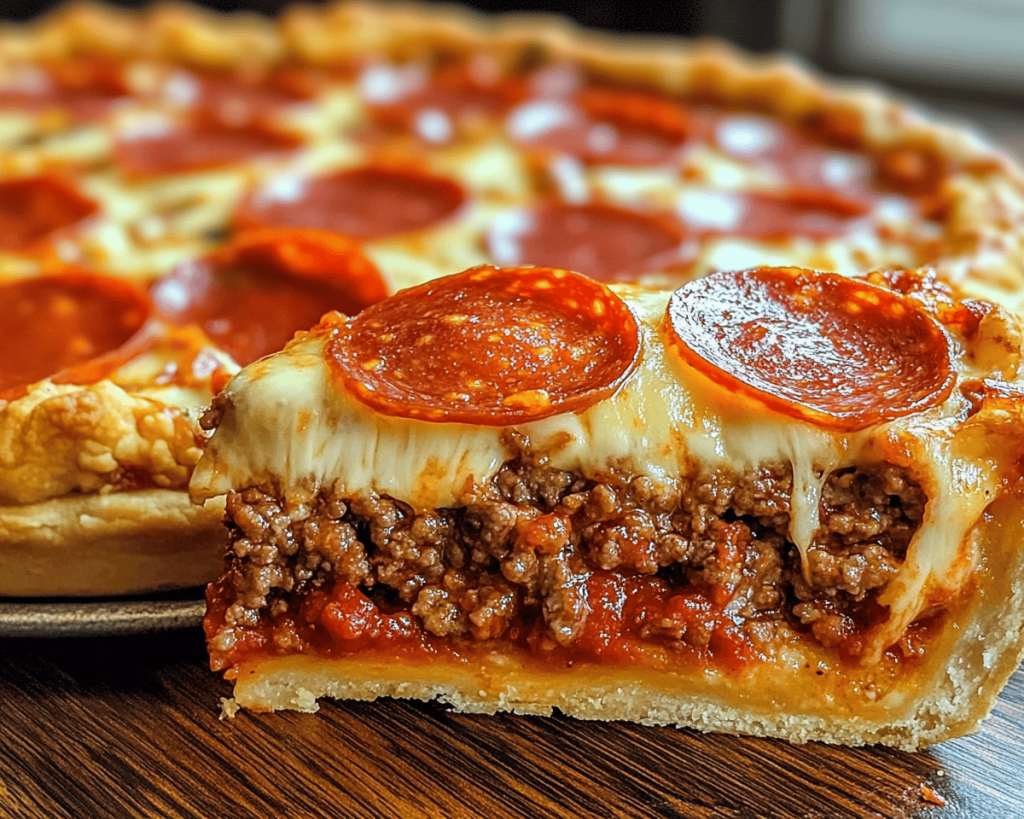Deep Hamburger Beef Pepperoni Pie – Meaty, Cheesy & Totally ...