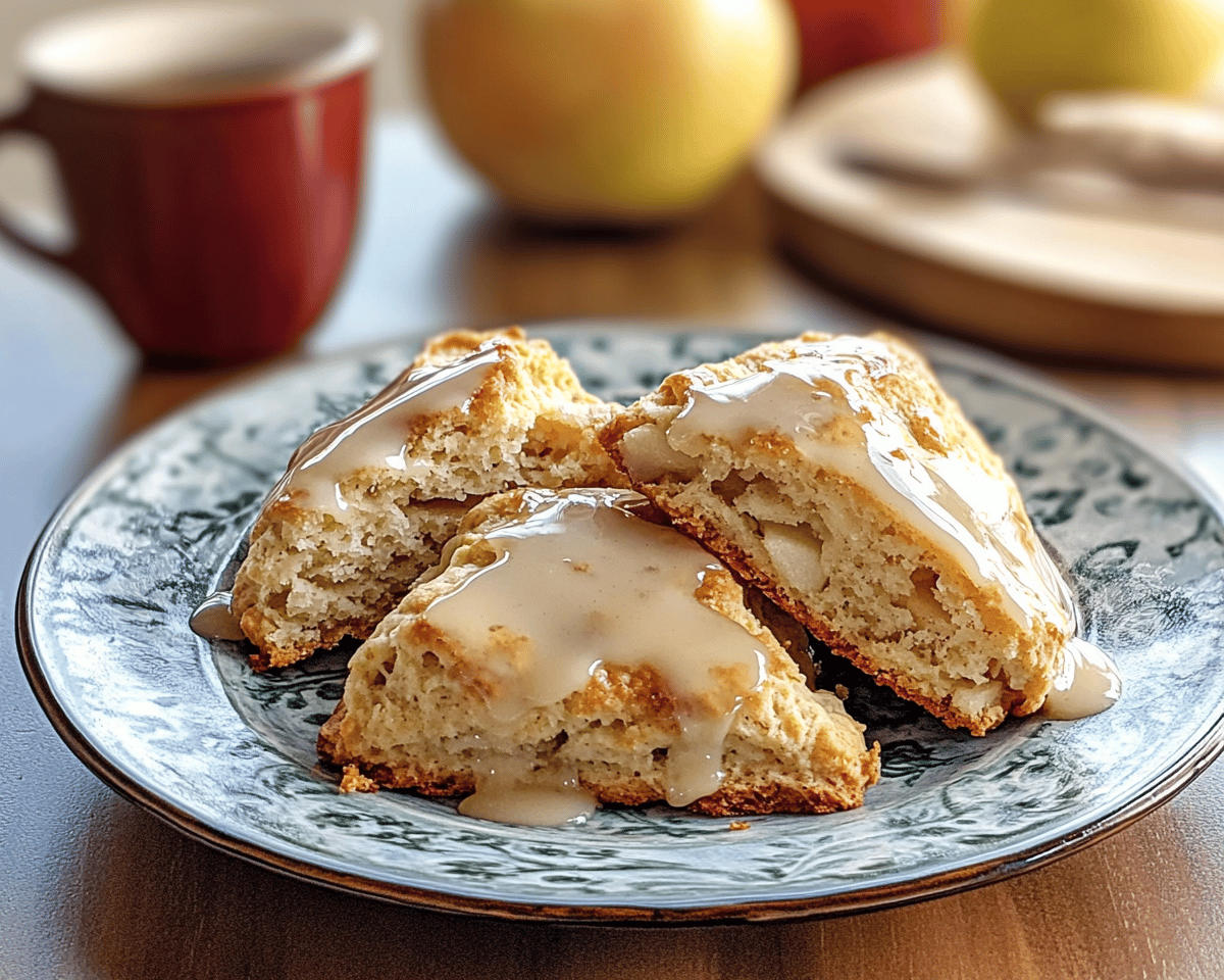 Delicious Apple Scones with Maple Glaze – Yummy Bric