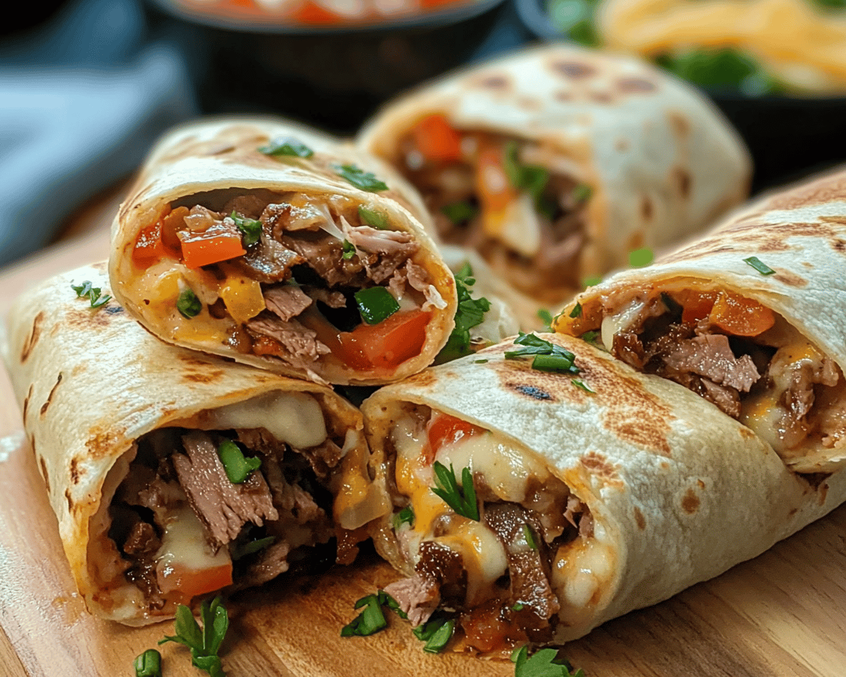 Delicious Crispy Philly Cheesesteak Wraps – Yummy Bric