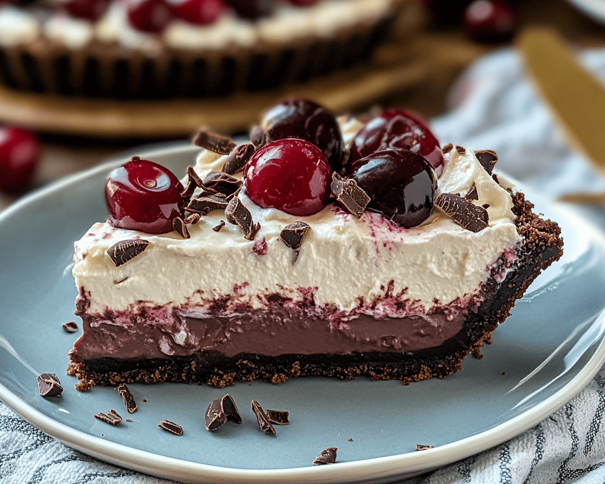 Indulge in No-Bake Chocolate Cherry Cream Pie – Yummy Bric