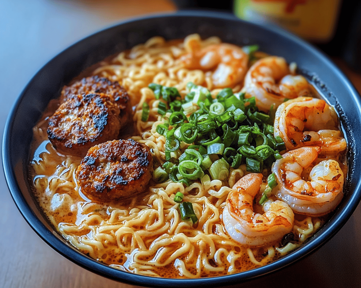 Spicy Jalapeño Cheddar Sausage & Shrimp Ramen – Yummy Bric