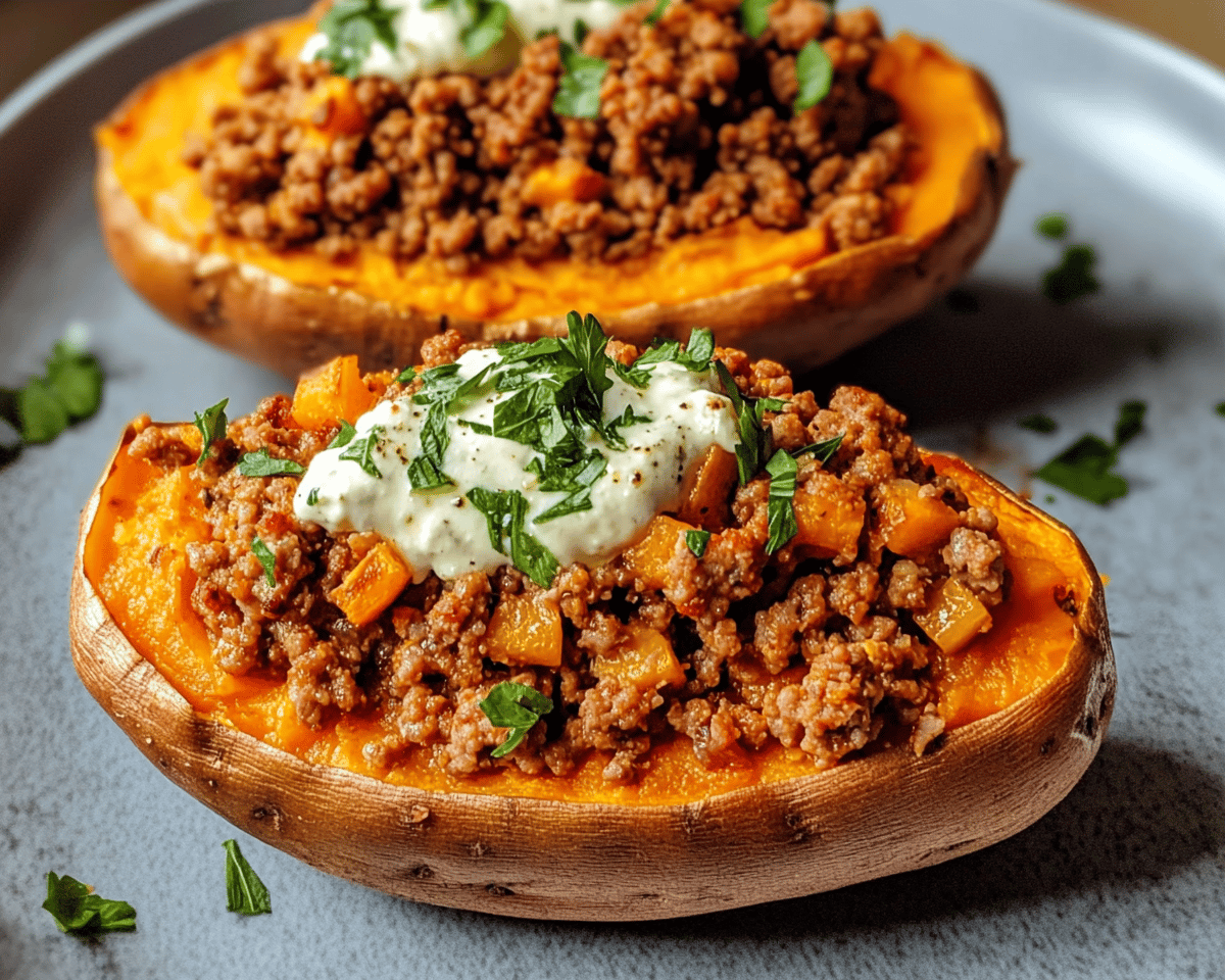The Easiest Ground Turkey Stuffed Sweet Potatoes Recipe You Will Want ...