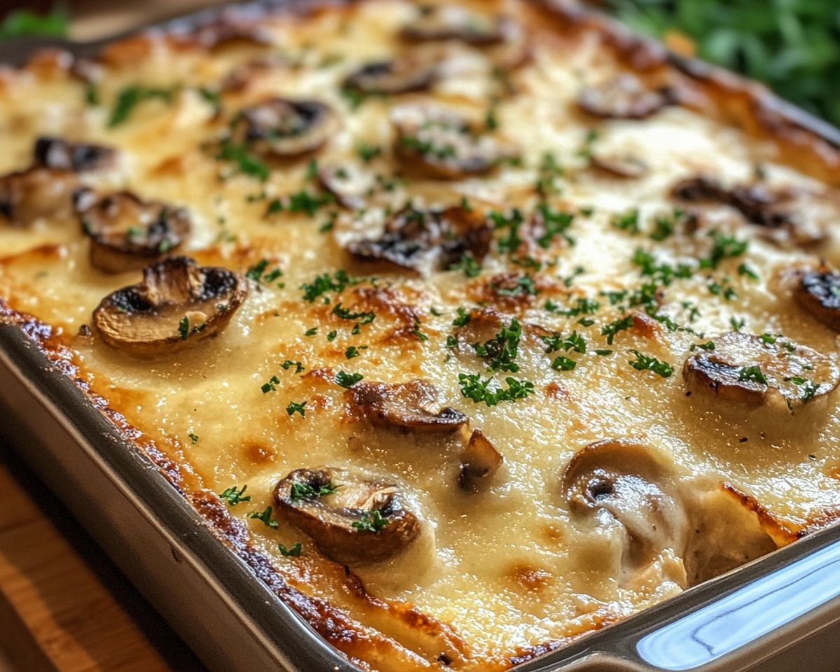Creamy Mushroom Gratin with Golden Parmesan Crust – Yummy Bric