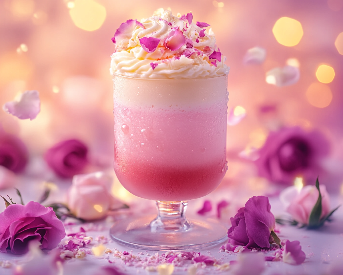 Creamy Vanilla Rose Drink That Looks Magical – Yummy Bric