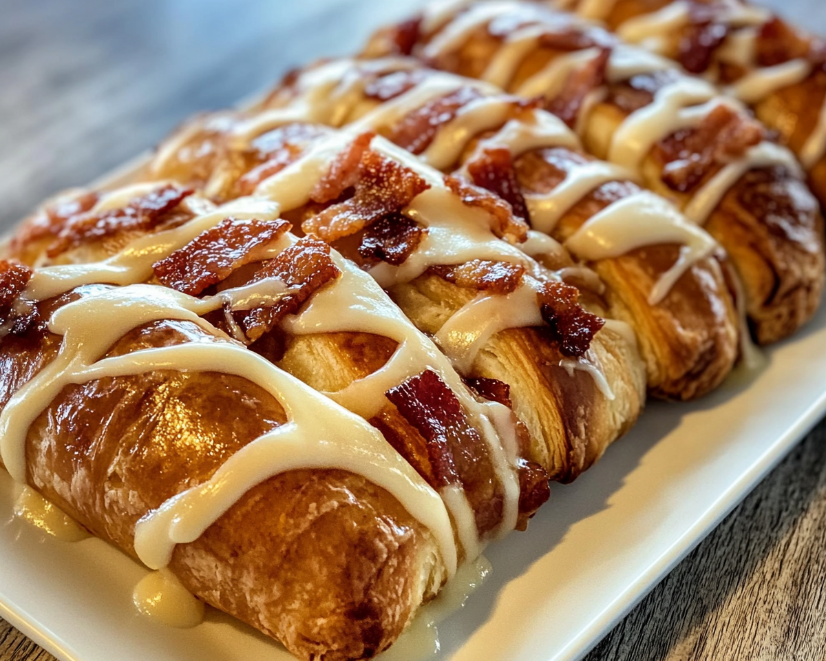 Maple Glazed Bacon and Cream Cheese Danish – Yummy Bric