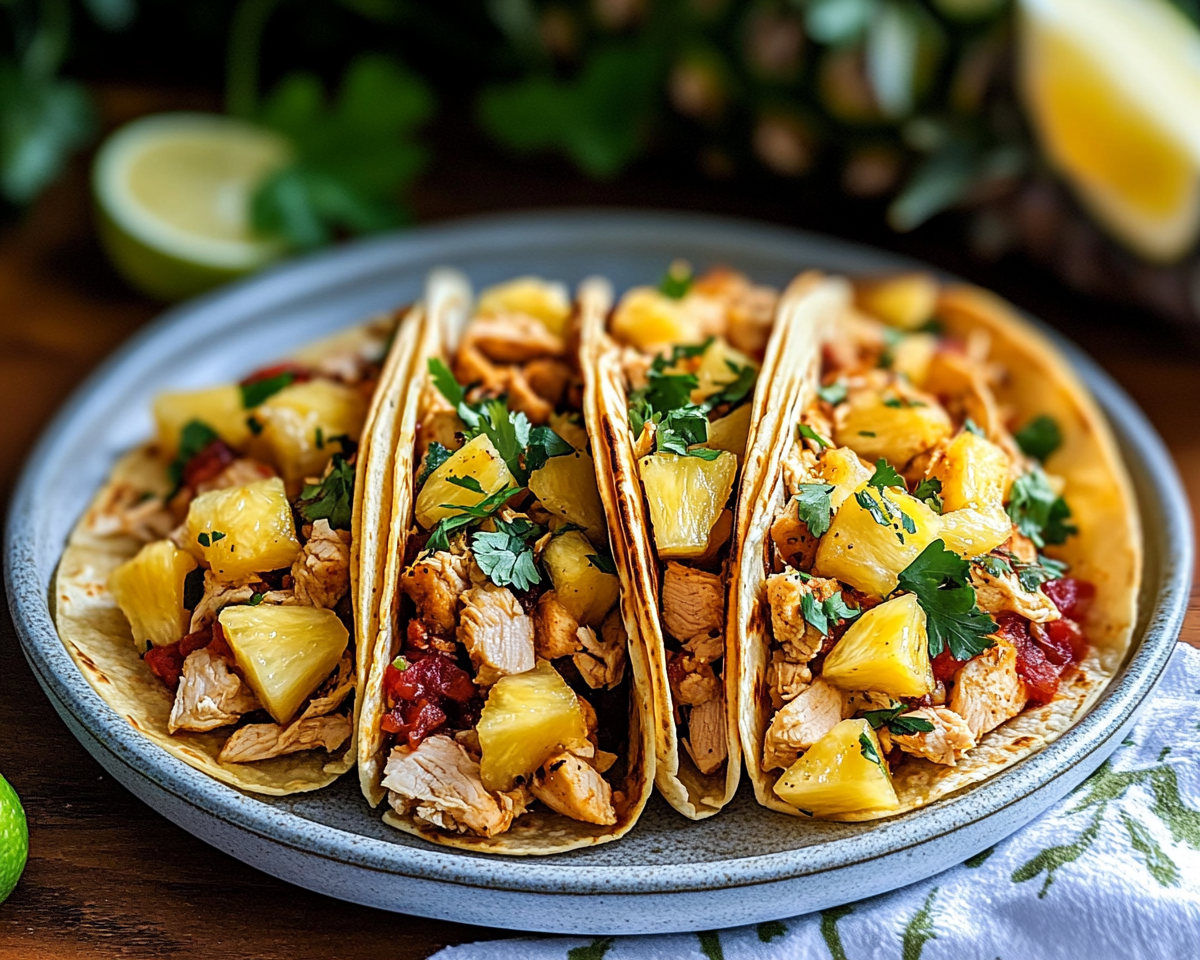 One Pan Chicken and Pineapple Tacos – Yummy Bric