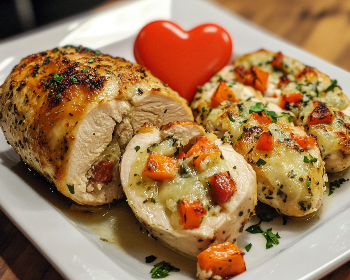 Valentine Stuffed Chicken Breast (Romantic Dinner Idea) – Yummy Bric