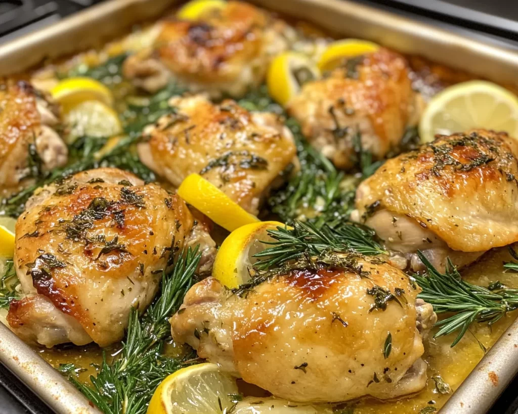 Spring Dinner Party: Lemon Garlic Chicken Tray Bake – Yummy Bric