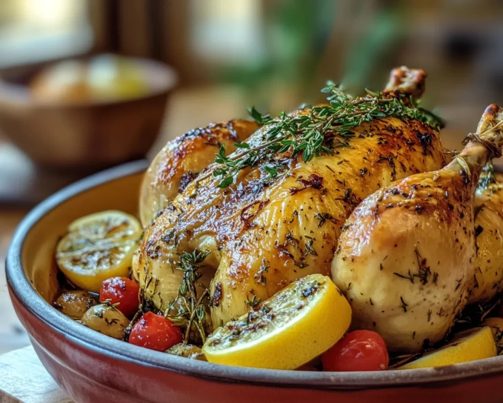 Spring Dinner Party Lemon Herb Roasted Chicken – Yummy Bric