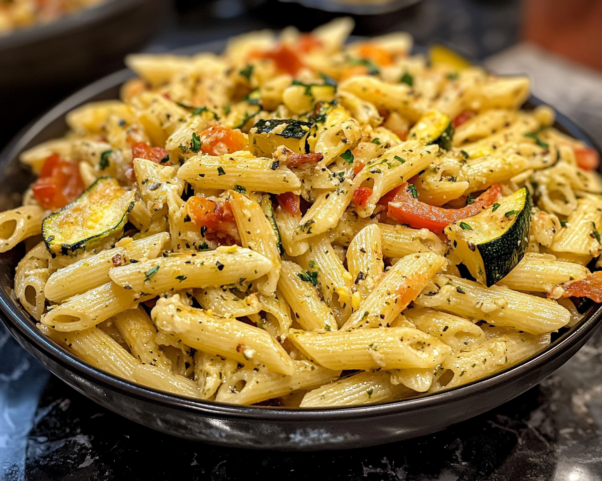 Pasta Salad with Roasted Zucchini and Cheese – Yummy Bric