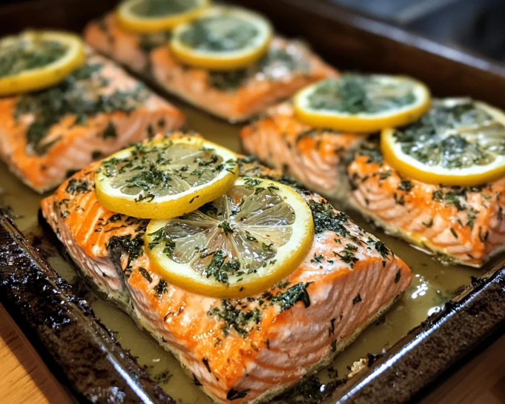 Spring Dinner Party: Lemon Herb Salmon Tray Bake – Yummy Bric