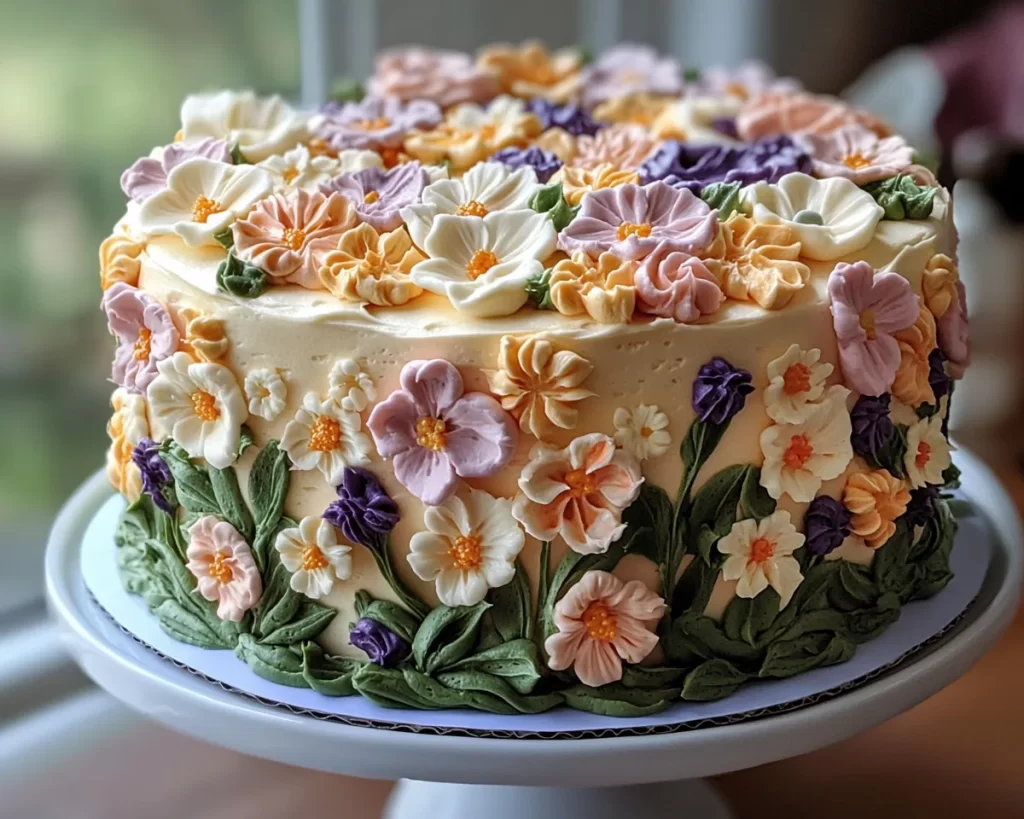 Spring Cake Designs: Simple Floral Buttercream Cake – Yummy Bric